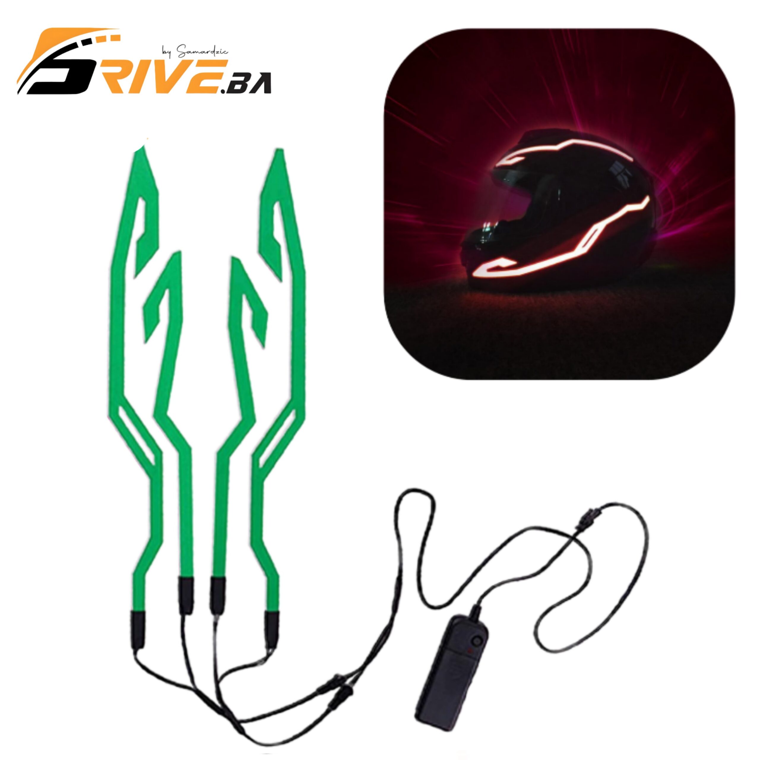 Zelene LED trake za moto kacigu - sdrive.ba